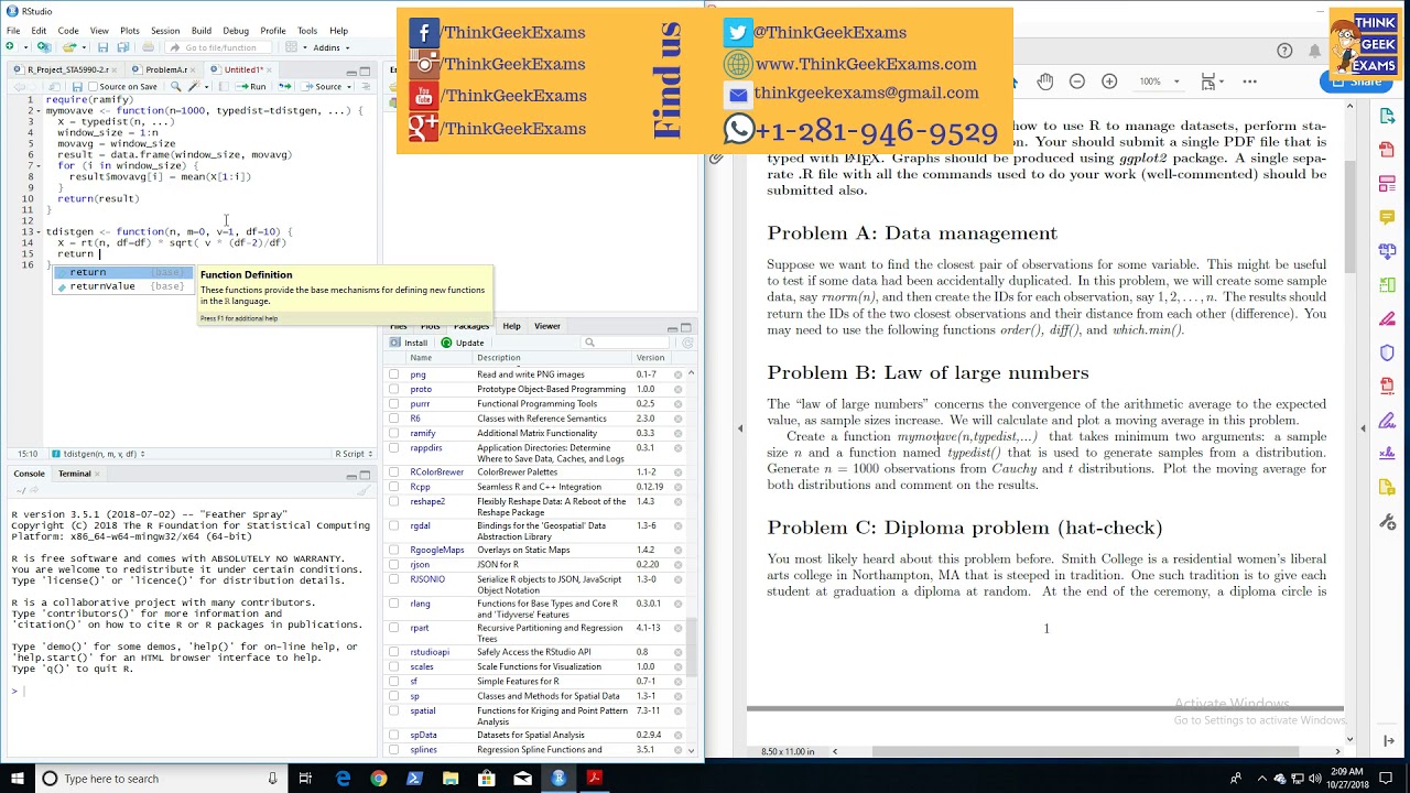 Statistcs R Project Problem B: Calling a Function Reference from another Function