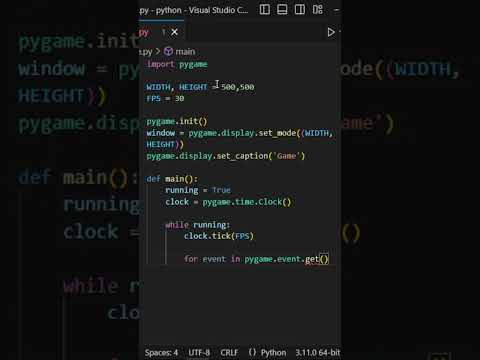 Python Pygame Boilerplate Code || Python #shorts #coding