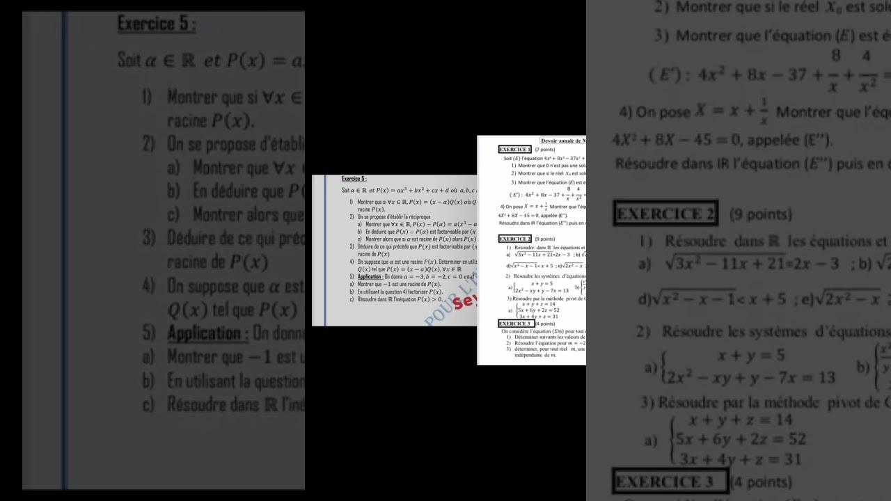 Devoir maths 1ers2 première semestre
