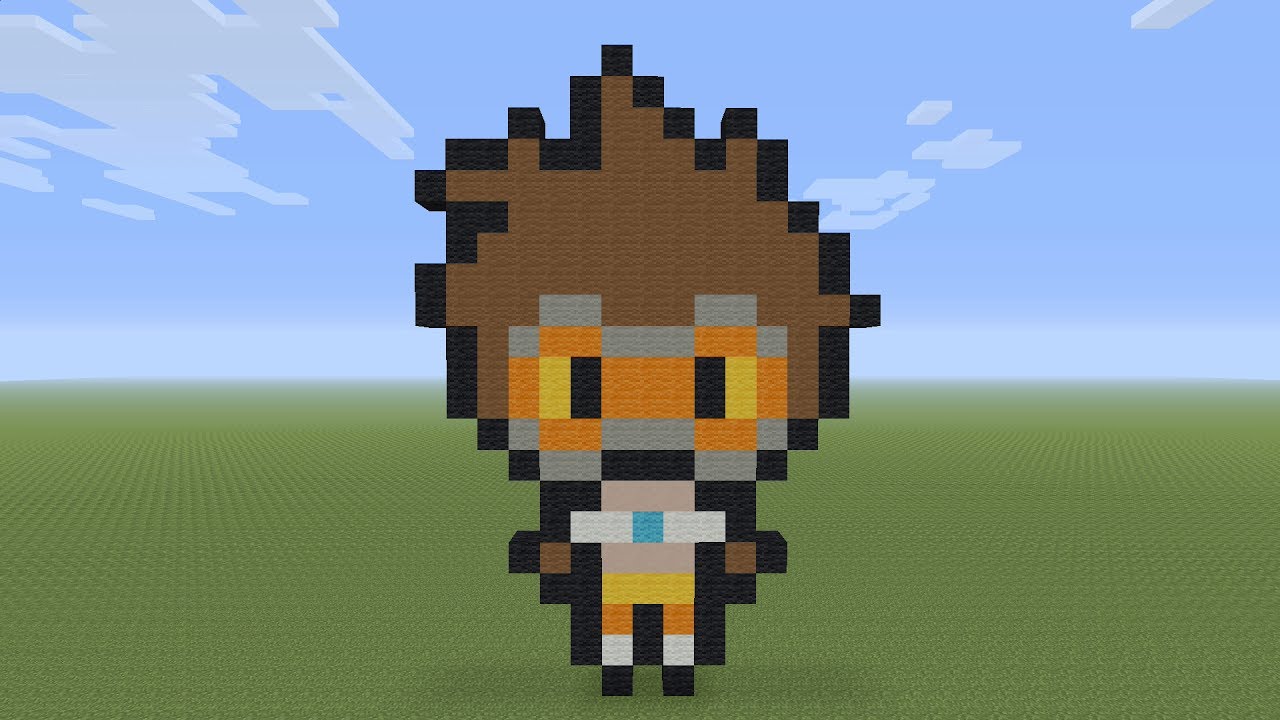 Minecraft Pixel Art - Mini Tracer From Overwatch