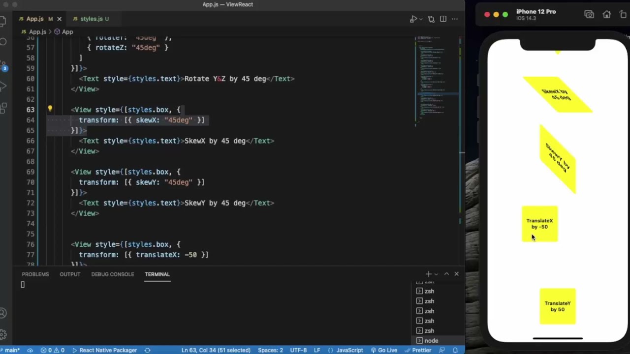 React Native Tutorial 45 - Transforms - React Native