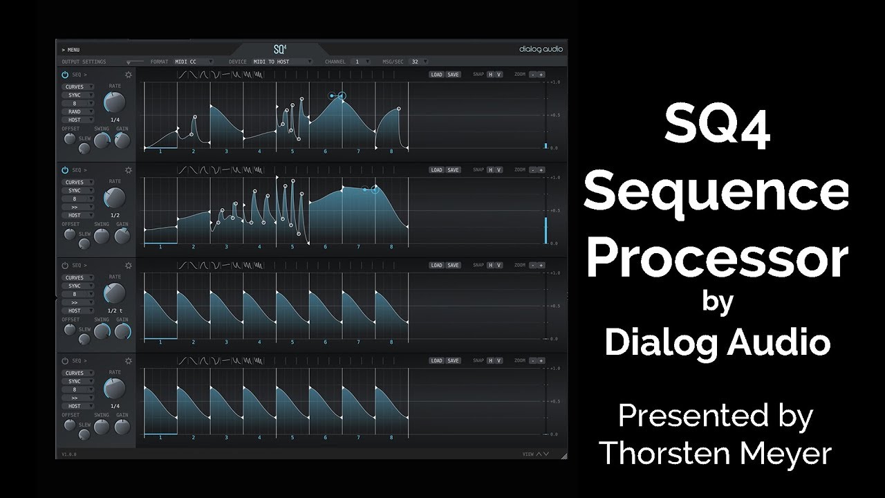 SQ4 Sequence Processor by Dialog Audio driving THRILL Kontakt Instrument