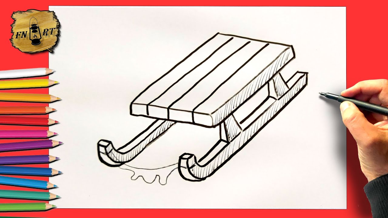 How to draw a sled step by step easy
