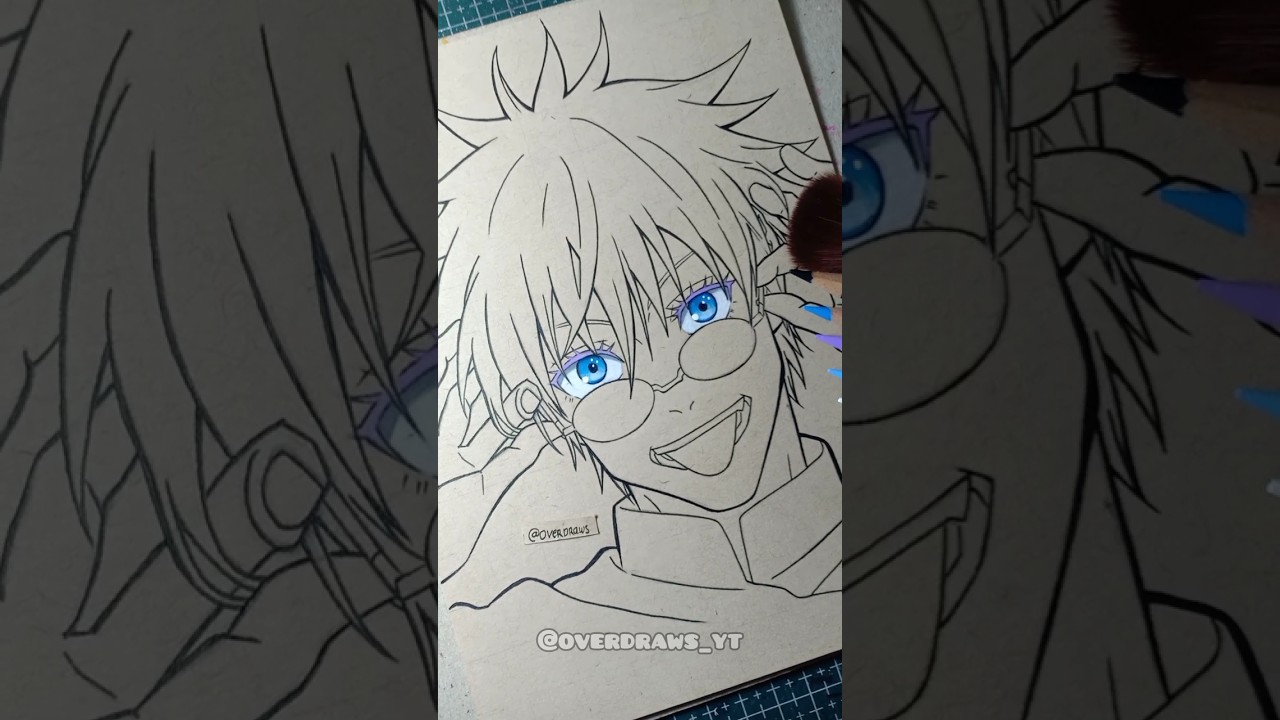 Gojo Satoru 😎 Eyes Coloring!!! #shorts #animedrawing #jujutsukaisen