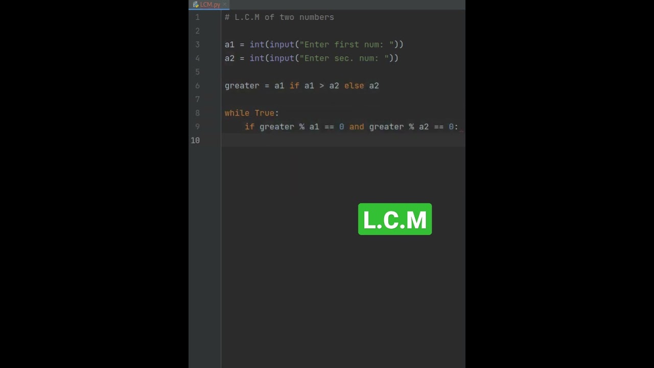 python program to create L.C.M two numbers