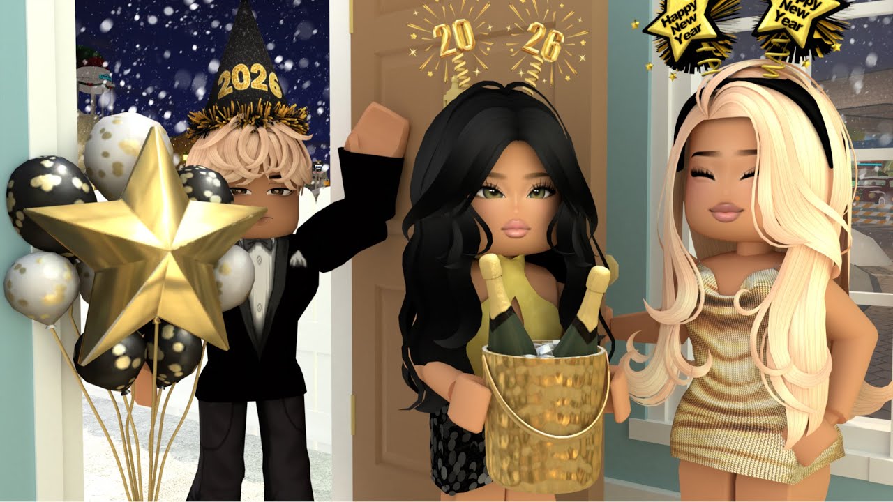 OUR FAMILY NEW YEARS EVE PARTY! *WE MISSED THE COUNTDOWN* Roblox Bloxburg Voiced RP Roleplay