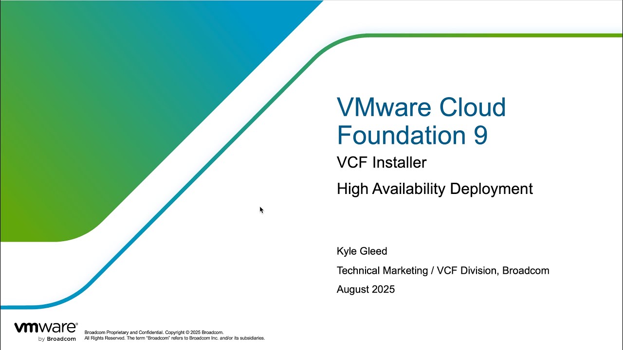 VCF Installer - Deploying VCF using the High Availablity Deployment Model