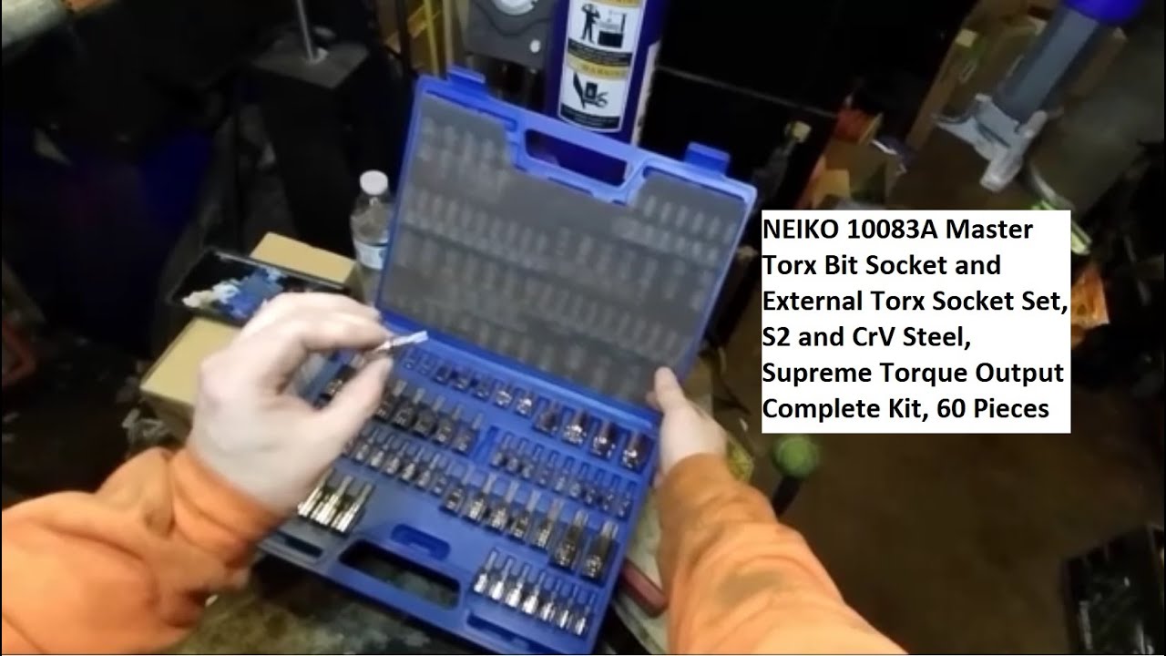 NEIKO Master Torx Bit Socket & External Torx Socket Set, S2 & CrV Steel, Complete Kit, 60 Pieces