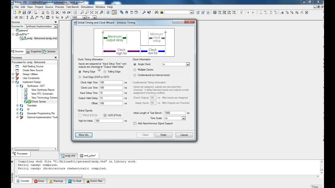 Xilinx Tutorial: VHDL project creation & simulation