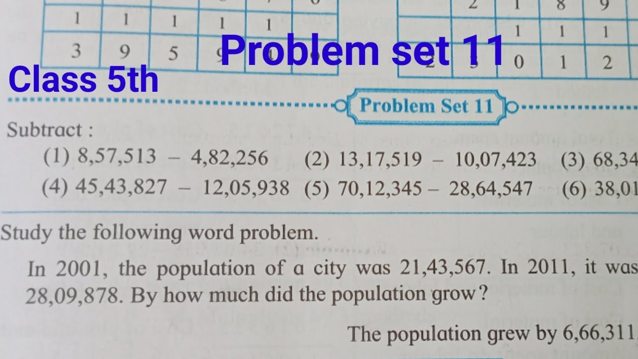 Problem set 11 class 5th maths
