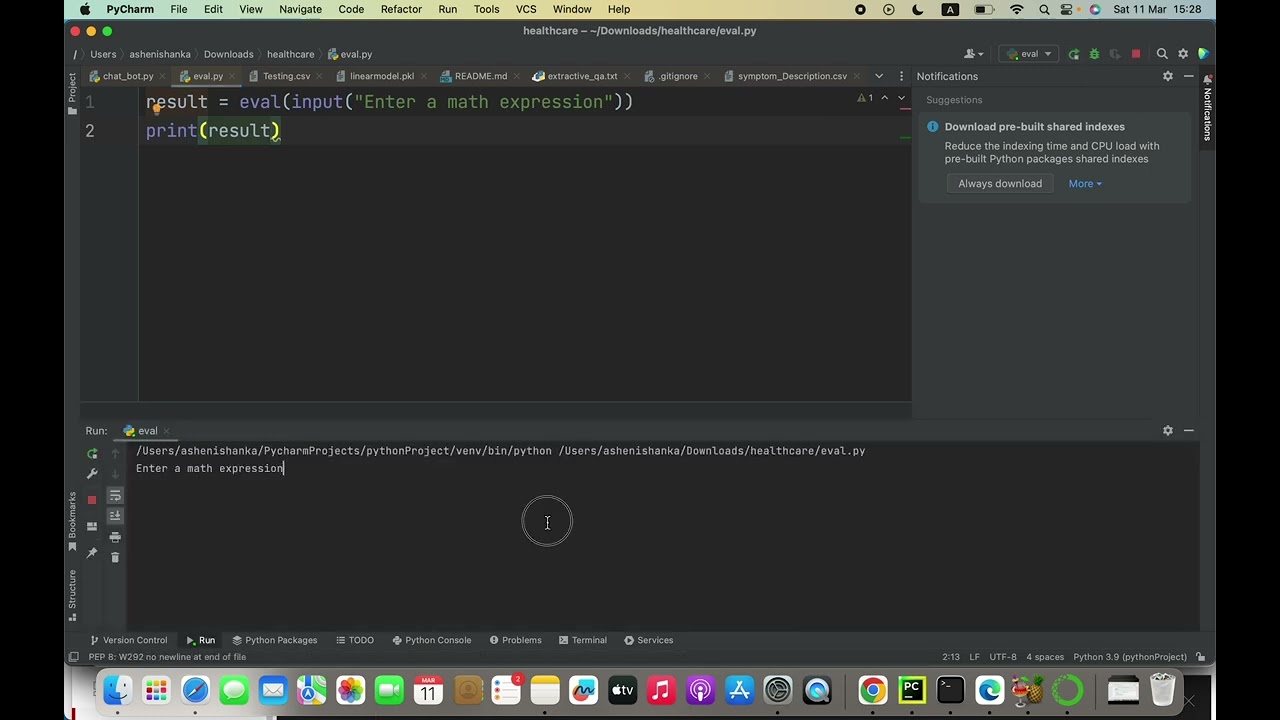 How to create a Python calculator using two lines