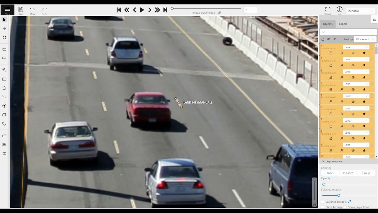 Polyline Annotation for Lane Detection