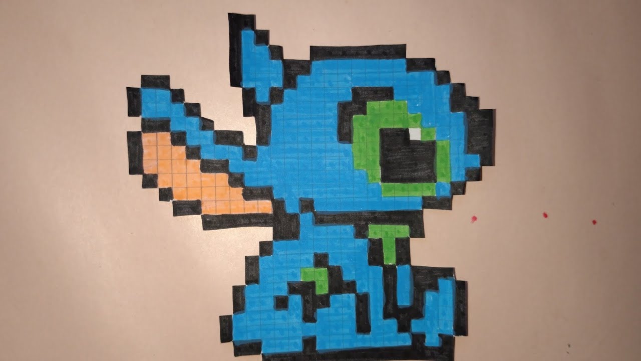 Cute Stitch pixel Art tutorial! Pixel Art ideas.
