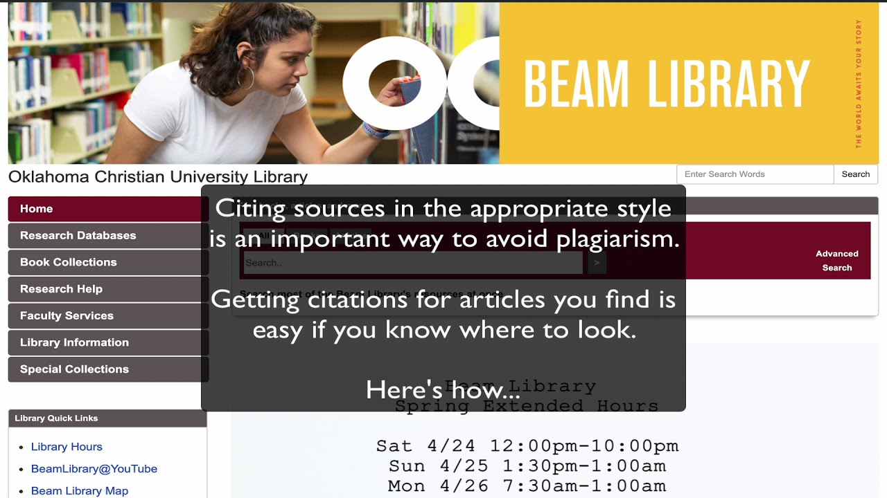 Finding an article citation in EBSCO