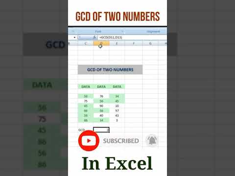 How To Find GCD OF Two Numbers In Excel।।GCD OF Two Numbers In Excel।।#Excel #GCD #GCD_OF_2_NUMBERS