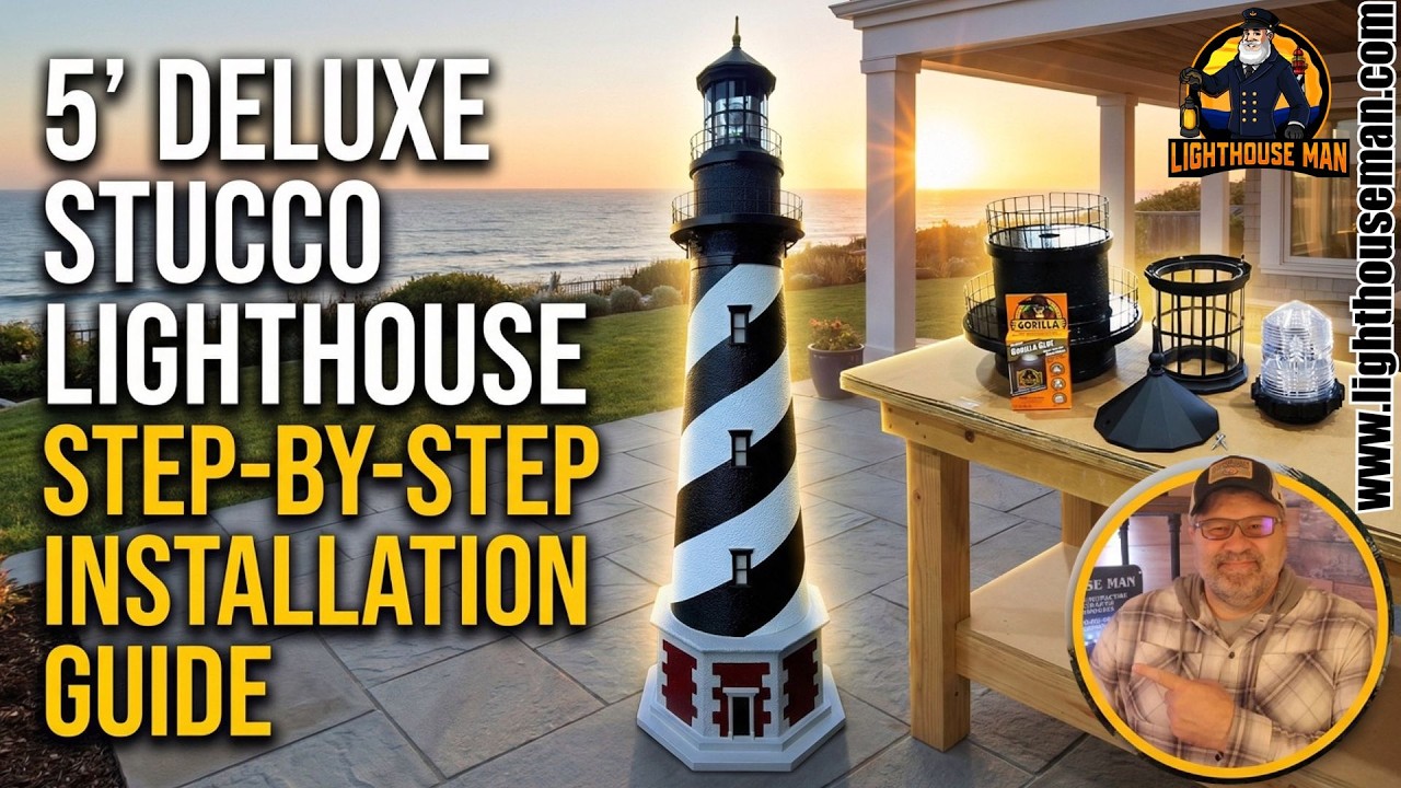 5' Deluxe Stucco Lighthouse (Split Ship Option) | Step-by-Step Assembly Guide