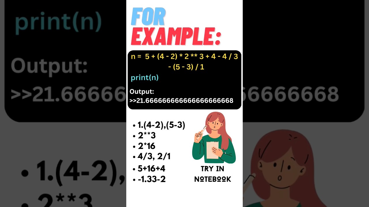PEMDAS in Python Programming,Order Of Operation #python#programming #machinelearning  #technology