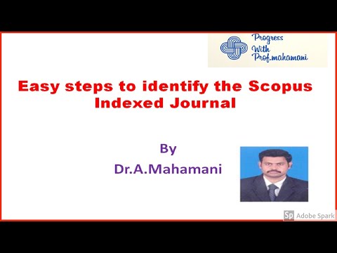 Easy steps to identify the Scopus Indexed Journal | @Progress with Prof.Mahamani
