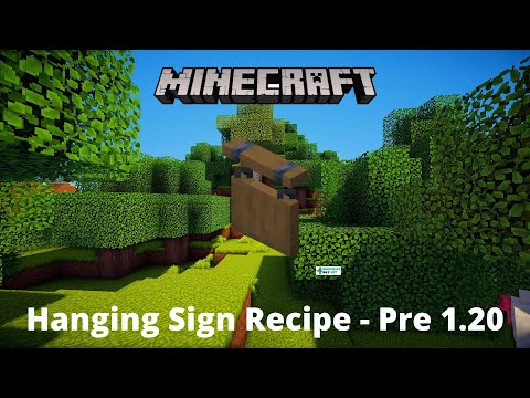 Minecraft - Hanging Sign - Crafting Recipe - Pre 1.20