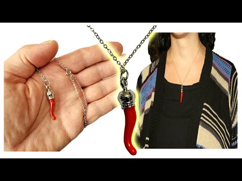 50% OFF Italian Red Horn Necklace - Silver Cornicello Good Luck Pendant with Sterling Silver Chain