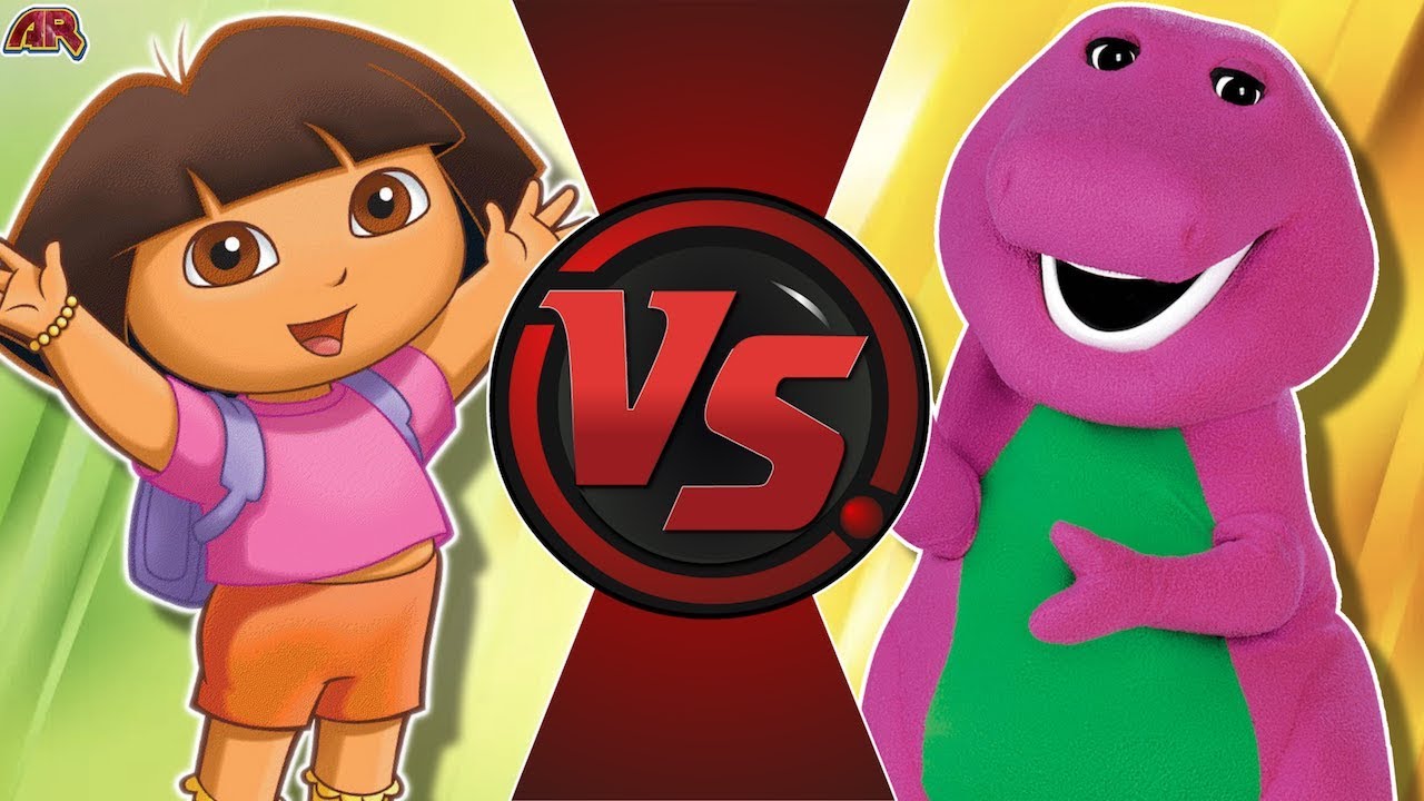 DORA vs BARNEY! (Dora the Explorer vs Barney the Dinosaur) | Cartoon Fight Club Episode 332