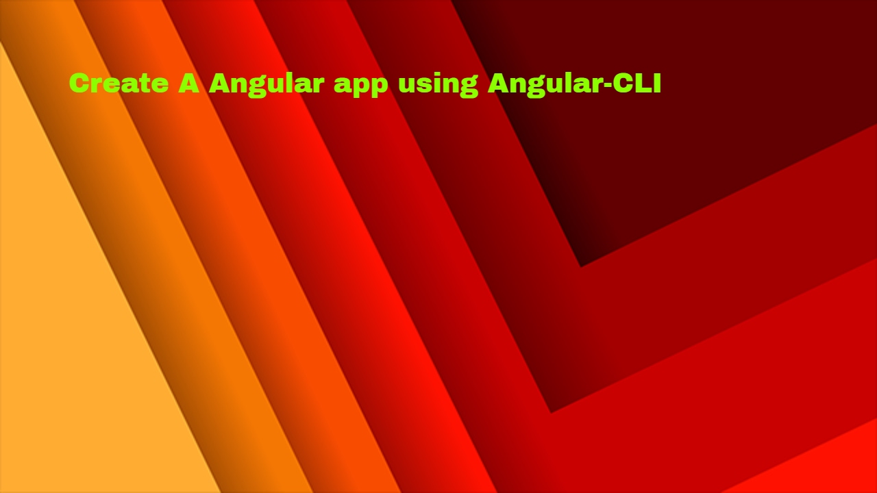 create  a new angular 2 app with angular cli
