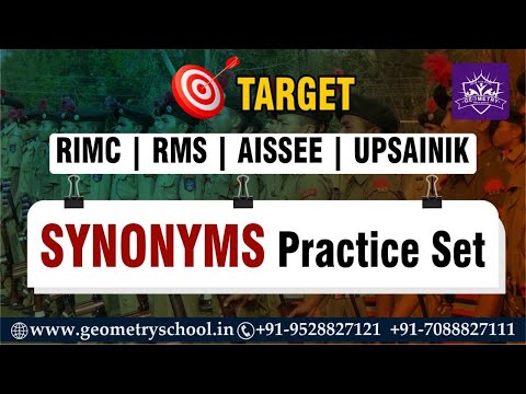 Synonyms Practice Set |English l Sainik School Entrance Exam 2023 |Target RIMC|RMS|AISSEE|UP Sainik