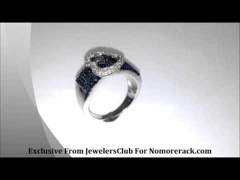 JewelerClub 1/2ct Genuine White & Blue Diamond Ring In Sterling Silver