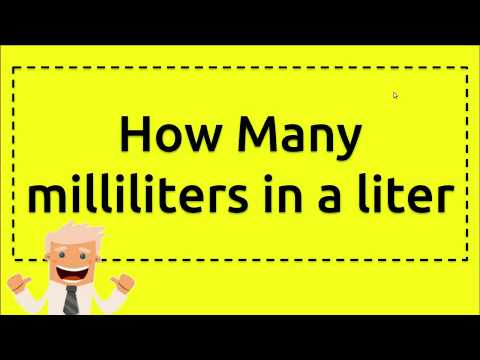 How Many milliliters in a liter