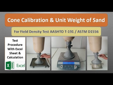 Cone Calibration & Unit Weight of Sand (For Field Density Test)