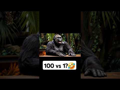 "Gorilla Reacts to 100 Humans vs 1 Gorilla Meme π Full Roast Coming" #shorts