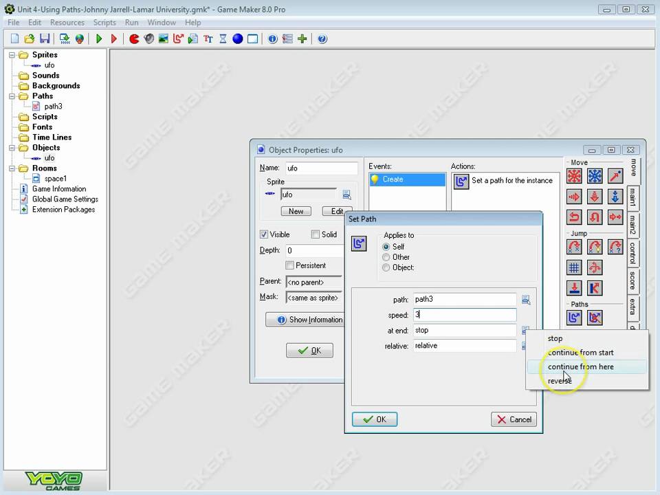 Unit 4-Using Paths--Gamemaker 8