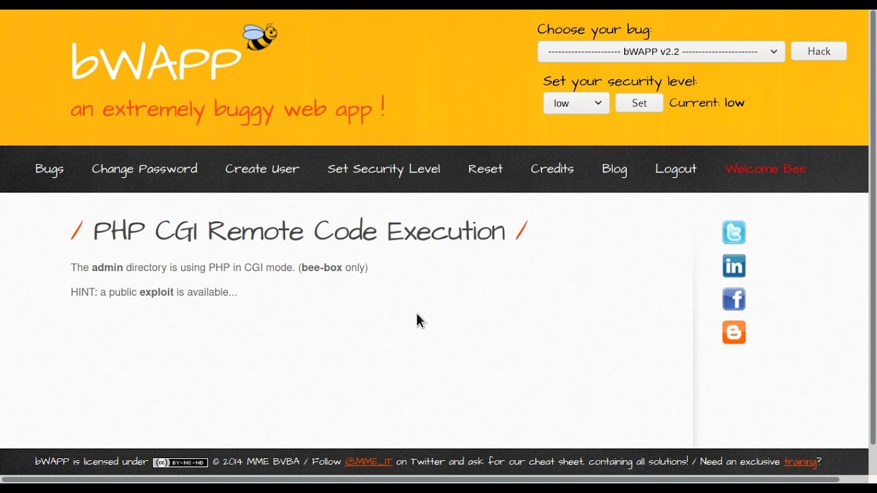 bWAPP PHP CGI Remote Code Execution