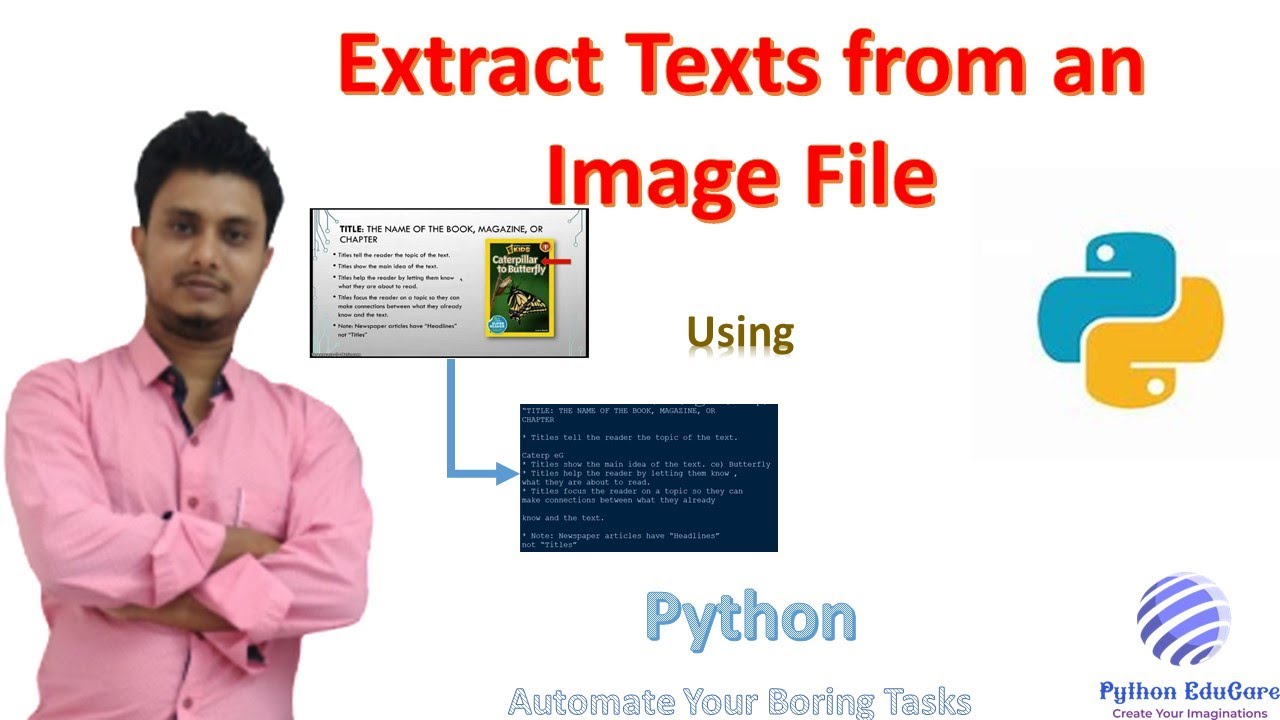 Extract texts from Image file using Python || pytesseract module