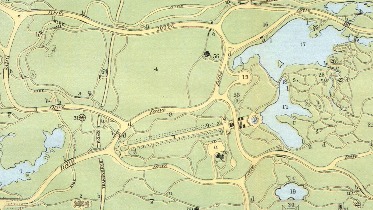 Central Park NYC Historical Map (1866)
