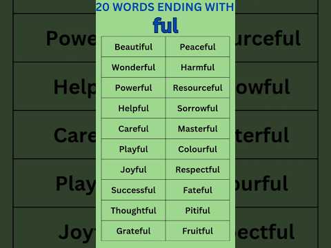 Words ending with ful #english #education