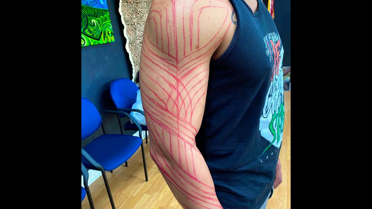 Polynesian tattoo sleeve | samoan | tatau | time lapse @samoanmiketatau