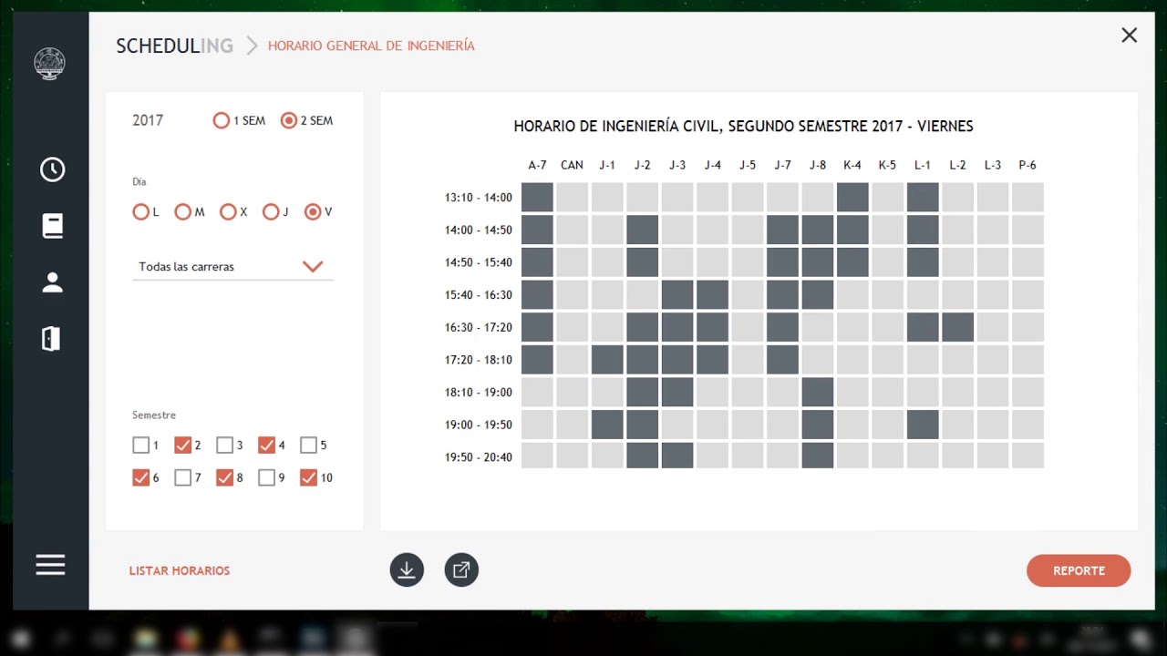 Software para la gestión de horarios - Ingeniería CUNORI