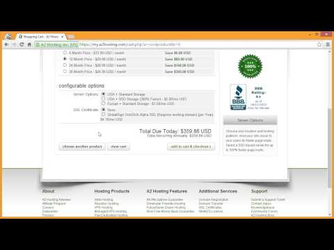 Ordering Reseller Hosting from A2Hosting.com
