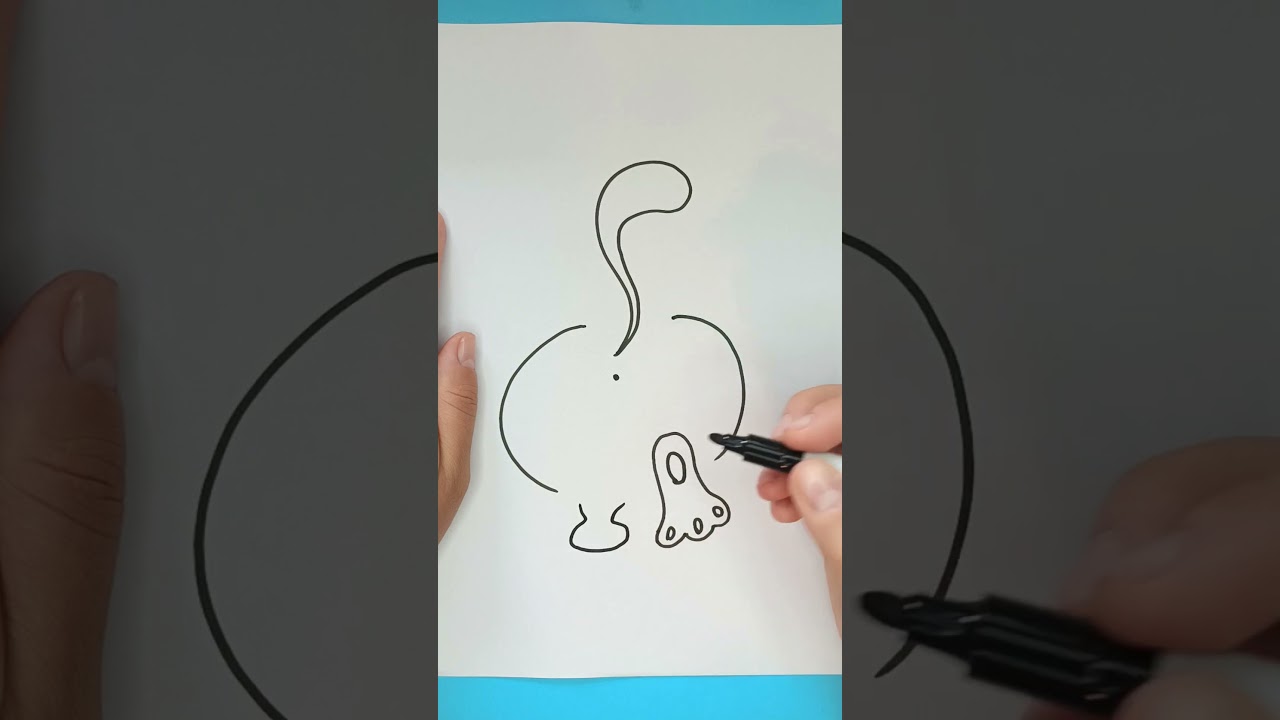 How to draw a funny cat ass