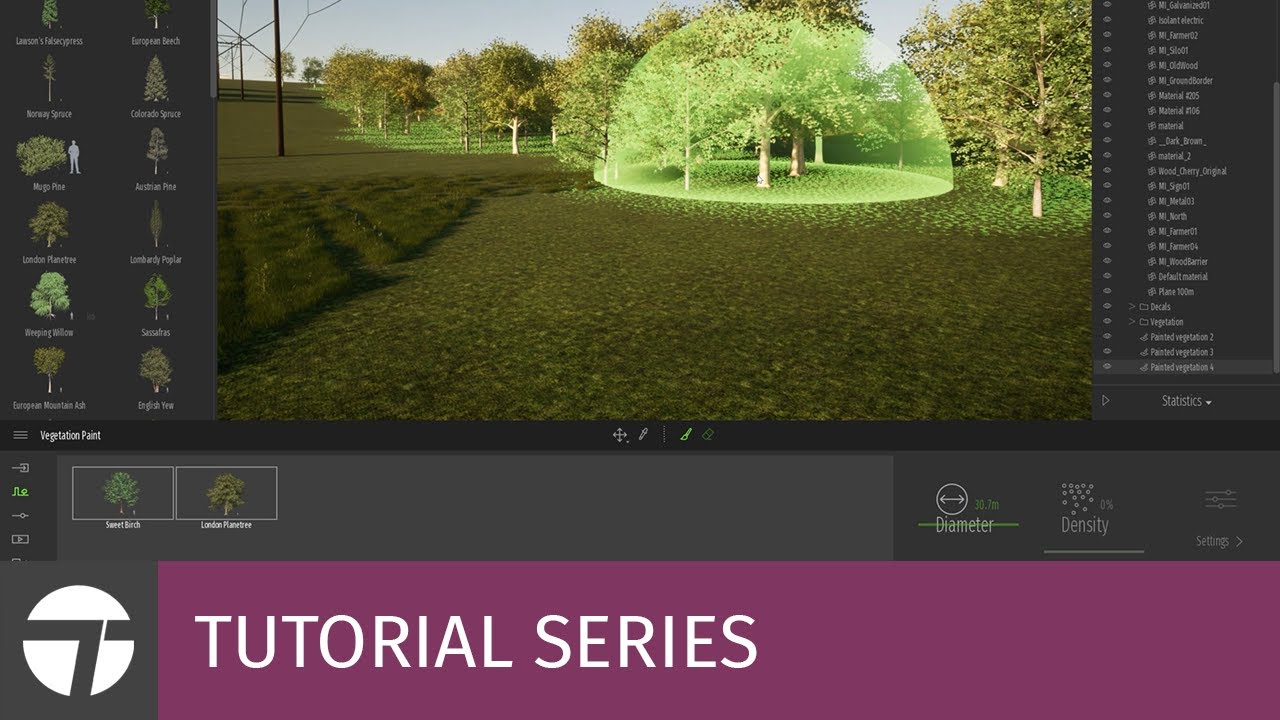 Twinmotion 2020 Tutorial - Vegetation tools
