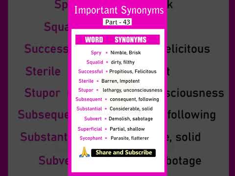 📖 10 Important Synonyms for Students! | Boost Your Vocabulary 🎯 Part - 43 @StudyInside