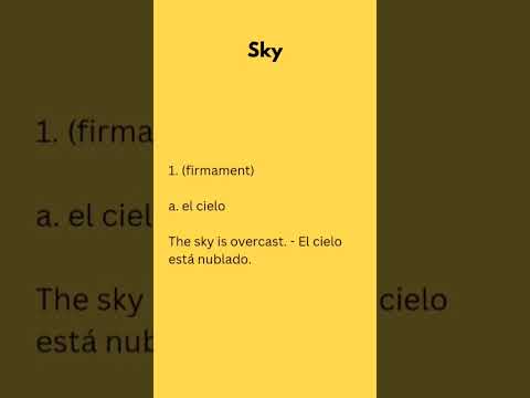 English to Spanish | How to say "Sky" in Spanish | #shorts #spanishlessons