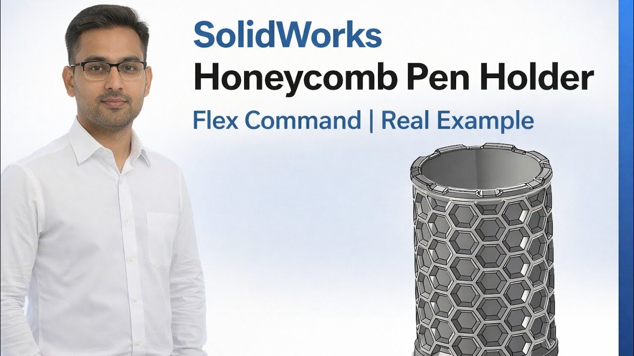 SolidWorks Honeycomb Pattern Pen Holder | Flex Command Tutorial with Real Example