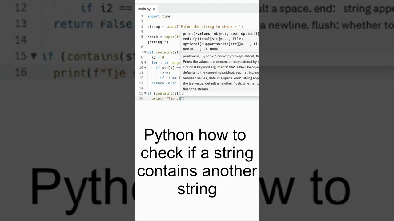 Python how to check if a string contains another string #shorts #python #tutorial #trending #coding