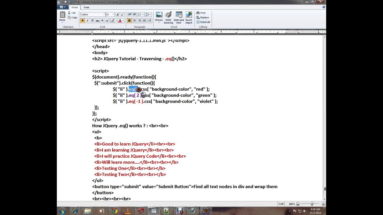JQUERY EQ METHOD DEMO