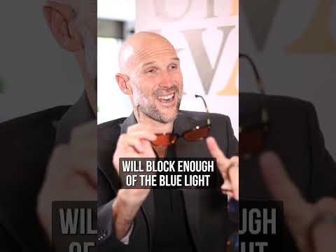 Here's the difference between clear lens and orange lens Swannies blue-light blocking glasses.