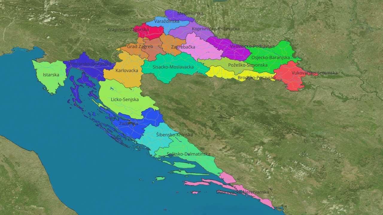 Population distribution in Croatia (1950 -- 2022)