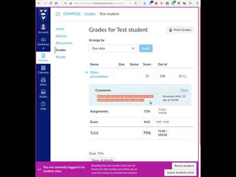 Canvas - How to see comments on graded assessment