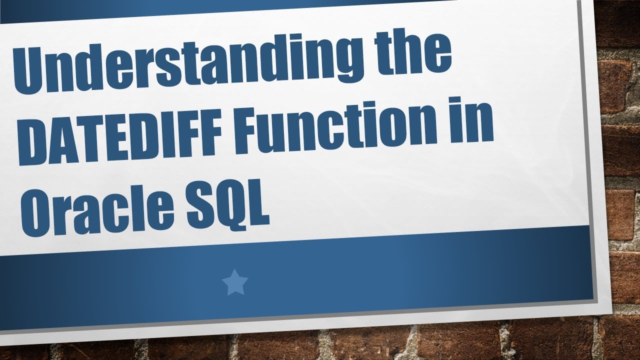 Understanding the DATEDIFF Function in Oracle SQL